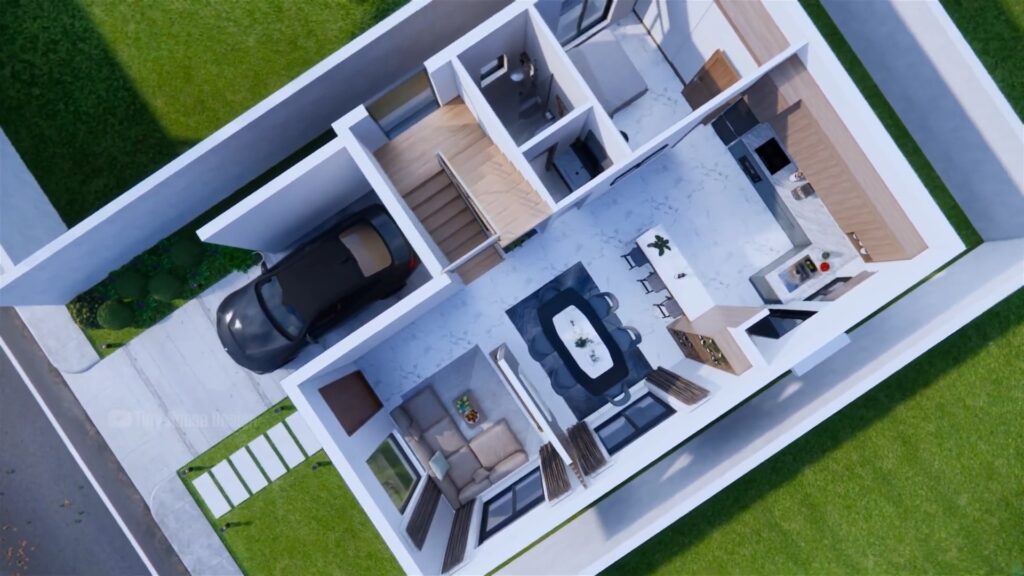 House Design Plan 7x10 Meter 23x33 Feet 4 Beds 3 Baths Flat Roof PDF ...