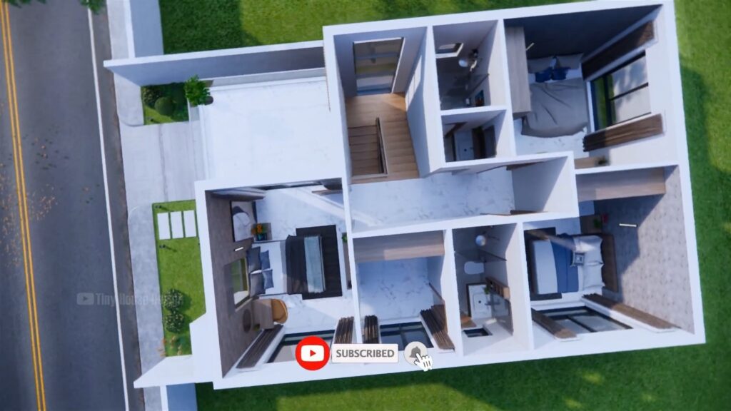 House Design Plan 7x10 Meter 23x33 Feet 4 Beds 3 Baths Flat Roof PDF ...