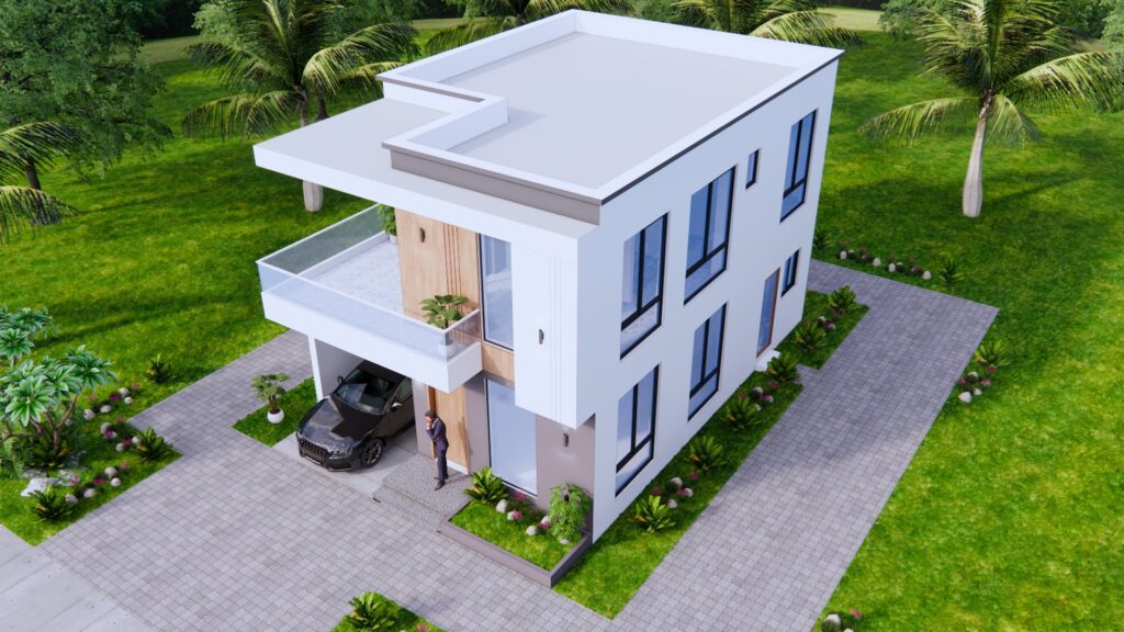 House Design Plan 7x10 Meter 23x33 Feet 4 Beds 3 Baths Flat Roof PDF ...