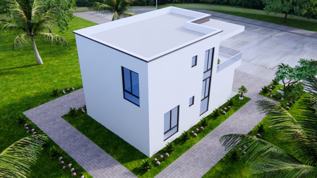 House Design Plan 7x10 Meter 23x33 Feet 4 Beds 3 Baths Flat Roof PDF ...