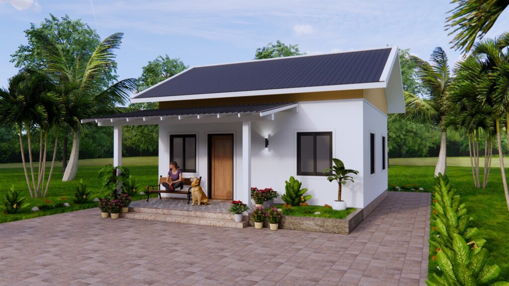 Small House Plan 6.5x6 Meter Home Design 21x20 Feet 2 Bed 1 Bath ...