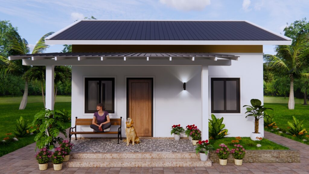 Small House Plan 6.5x6 Meter Home Design 21x20 Feet 2 Bed 1 Bath ...