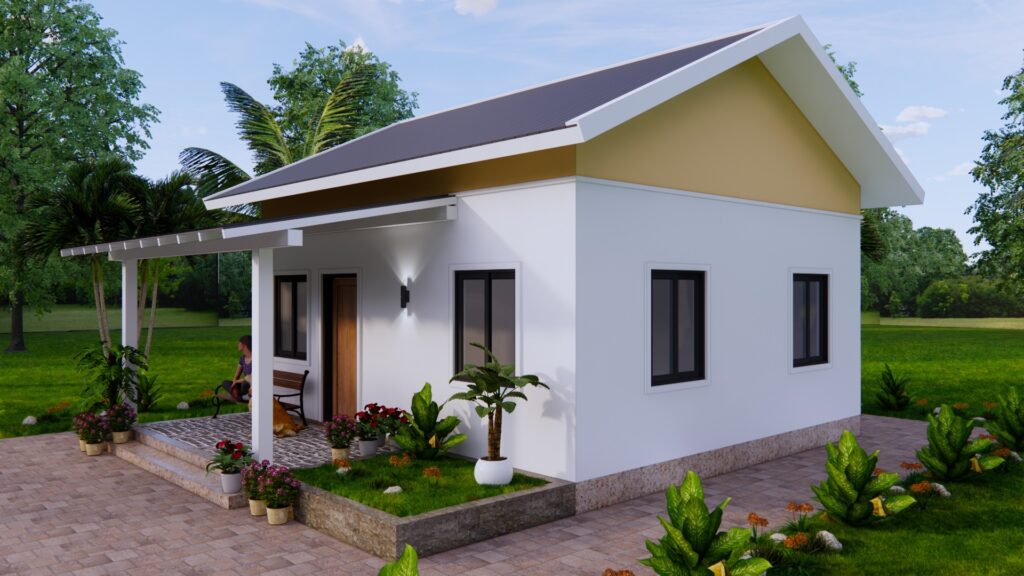 Small House Plan 6.5x6 Meter Home Design 21x20 Feet 2 Bed 1 Bath ...