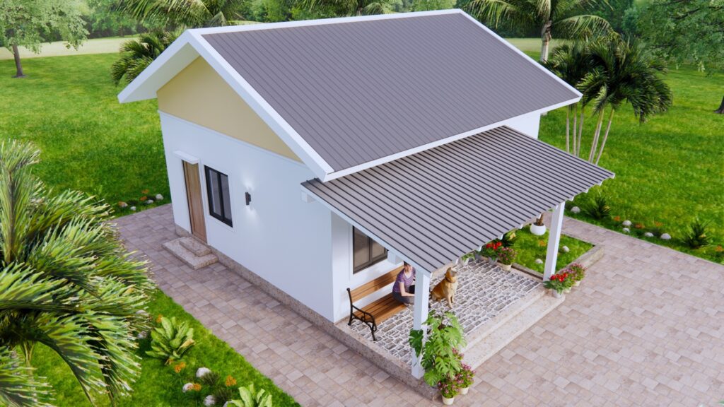 Small House Plan 6.5x6 Meter Home Design 21x20 Feet 2 Bed 1 Bath ...