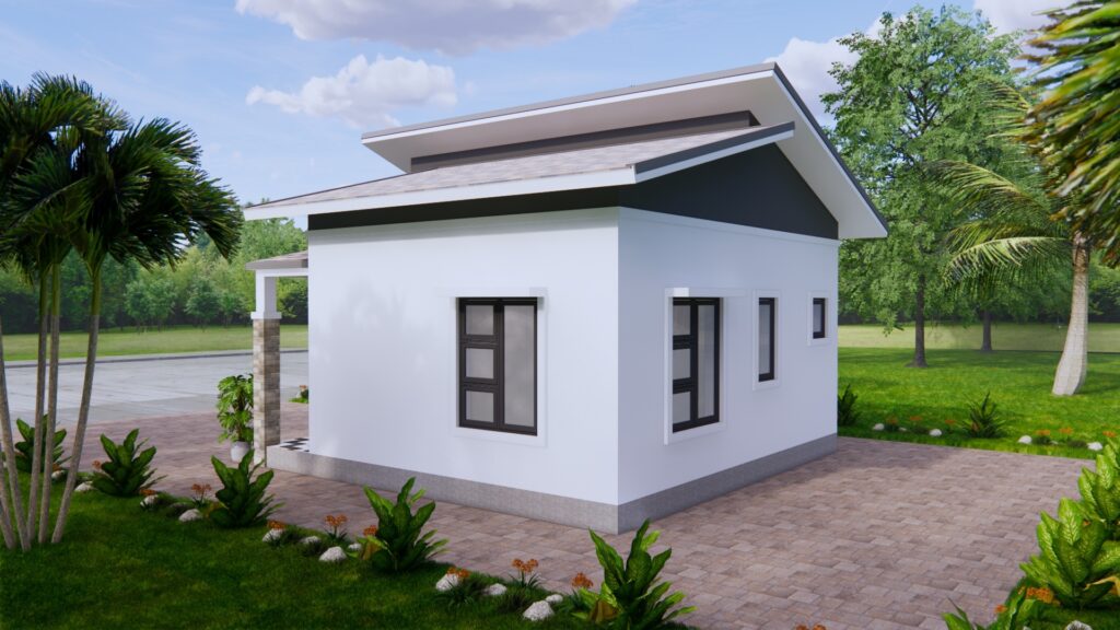 Small House Plan 6x6 Meter Home Design 20x20 Feet 1 Bed 1 Bath PDF Plan ...