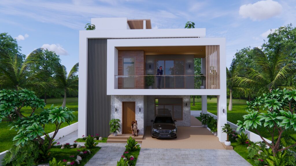 House Plans 3d 29x36 Feet House Design 8.5x11 Meter 4 Bed - SamHousePlans