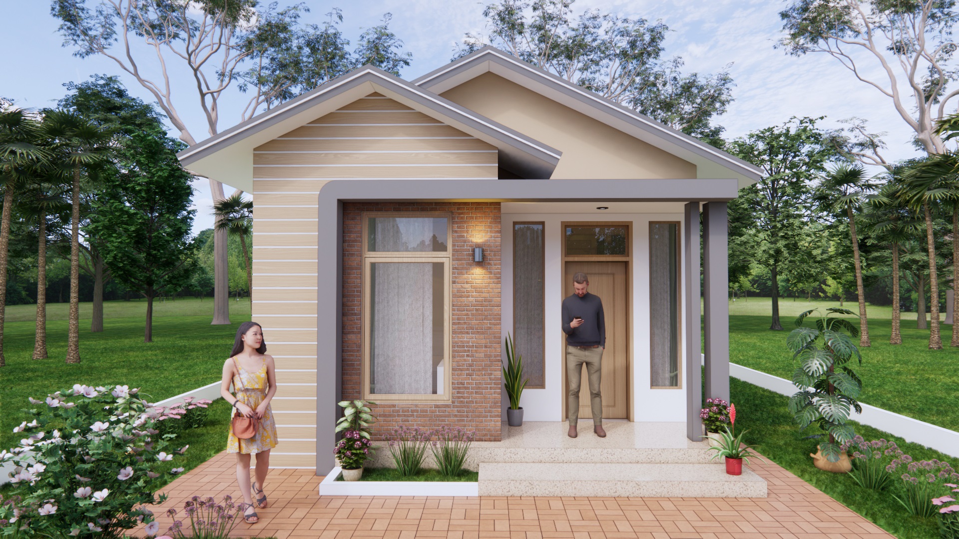 House Plans 5x12 Meter House Design 17x40 Feet 3 Beds - SamHousePlans